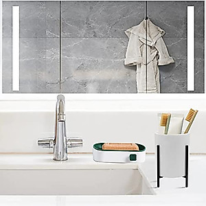 Pgyeb 2 PCS Silverware Holder for Countertop, with Black Metal Frame Kitchen Spoon and Fork Holder, Robust Silverware Caddy 4.7*3.15 inch Black