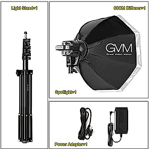 GVM 80W Softbox Lighting Kit with APP Control, Professional Studio Photography Lighting with Digital Display, LED Video Light Color Temperature 5600K and CRI 97+ for Portrait Product Fashion Shoot