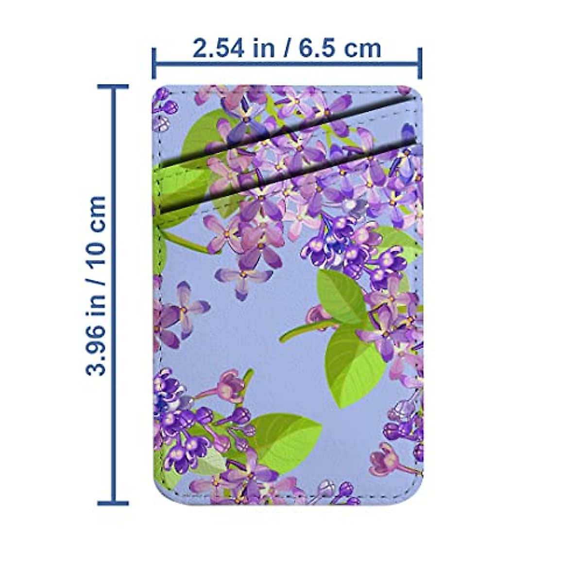 Diascia Pack of 2 - Cellphone Stick on Leather Cardholder ( Lilac Branch Flowers Pattern Pattern ) ID Credit Card Pouch Wallet Pocket Sleeve
