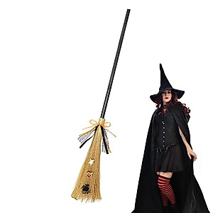 Kids Witches Broom - Halloween Decor Broom | Halloween Witch Broom with Detachable Handle, Reusable Witch Flying Broom Stick,Witch Wizard Costume Accessories, Wizard Broom-Stick Cosplay, Halloween