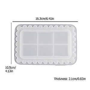 Resin Tray Mold with Bead Edges Rectangle Jewelry Plate Mould for Resin Epoxy Casting Display Trinket Candles Holder Soap Dish Storage Container Art Crafts Making Supplies Home Decoration