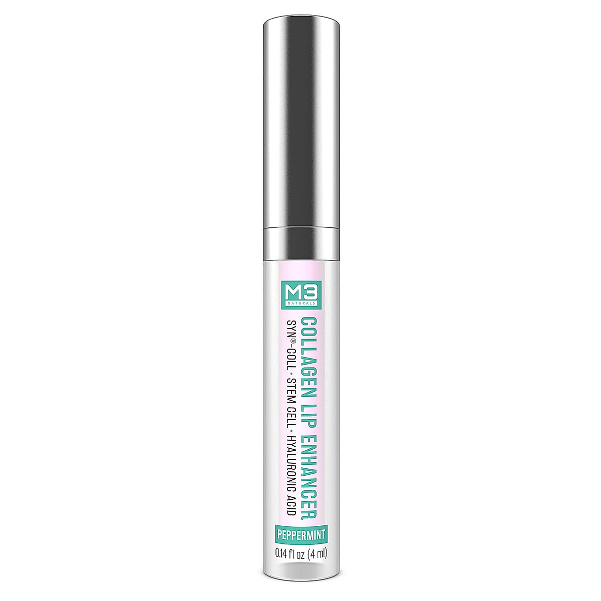 Collagen Lip Plumper Clinically Proven Natural Lip Enhancer for Fuller Softer Lips Increased Elasticity Reduce Fine Lines Hydrating Plump Gloss Lipstick Primer 4 ml (Teal) by M3 Naturals
