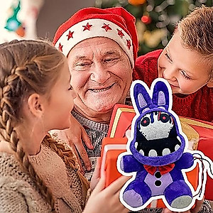 PERUKOYO FNAF Withered Purple Bunny Plush Toys,FNAF Security Breach Bonnie Stuffed Animal Plush for Lovers