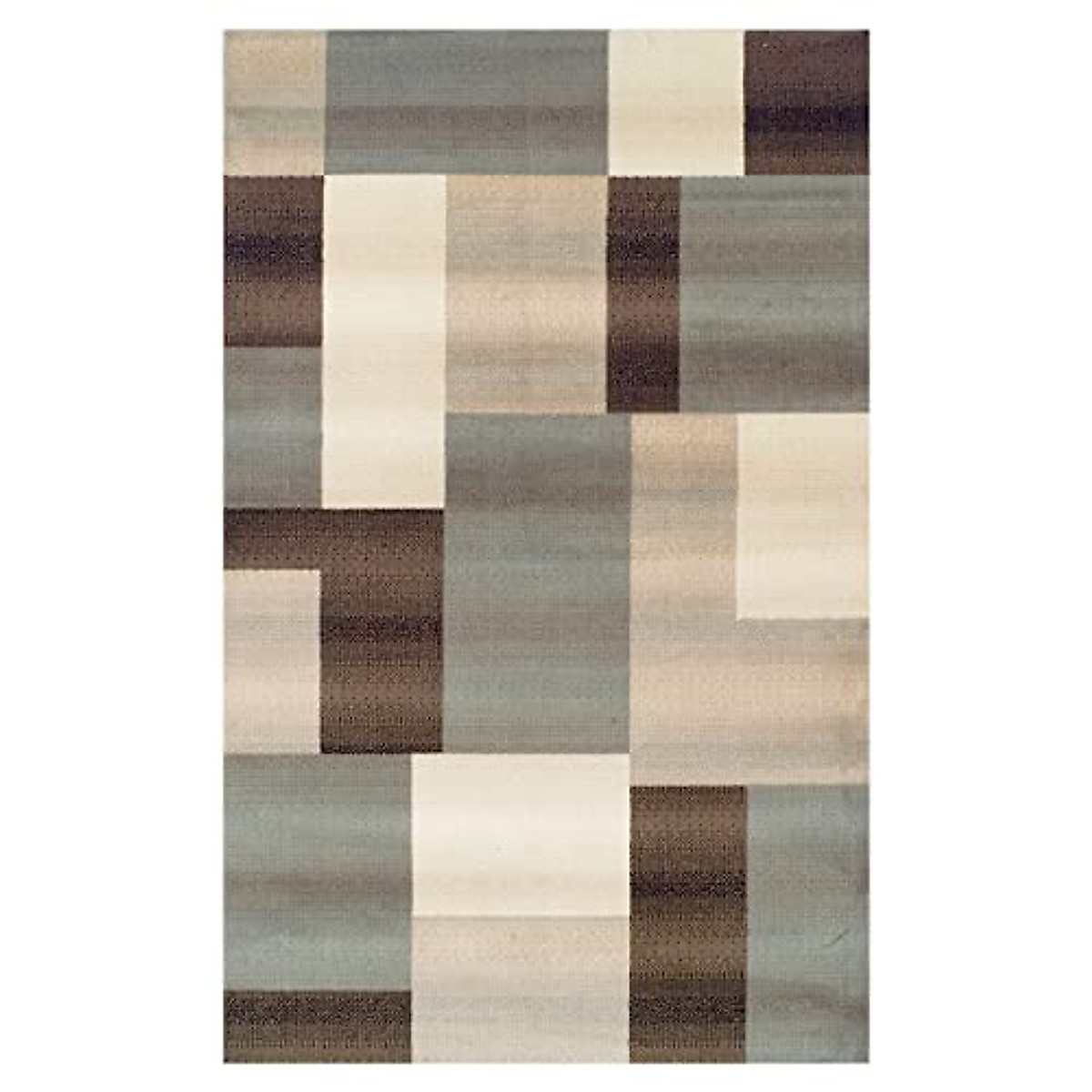 SUPERIOR Indoor Large Area Rug, Jute Backed, Perfect for Entryway, Office, Living/Dining Room, Bedroom, Kitchen, Modern Geometric Patchwork Floor Decor, Clifton Collection, 8' x 10', Grey/Brown