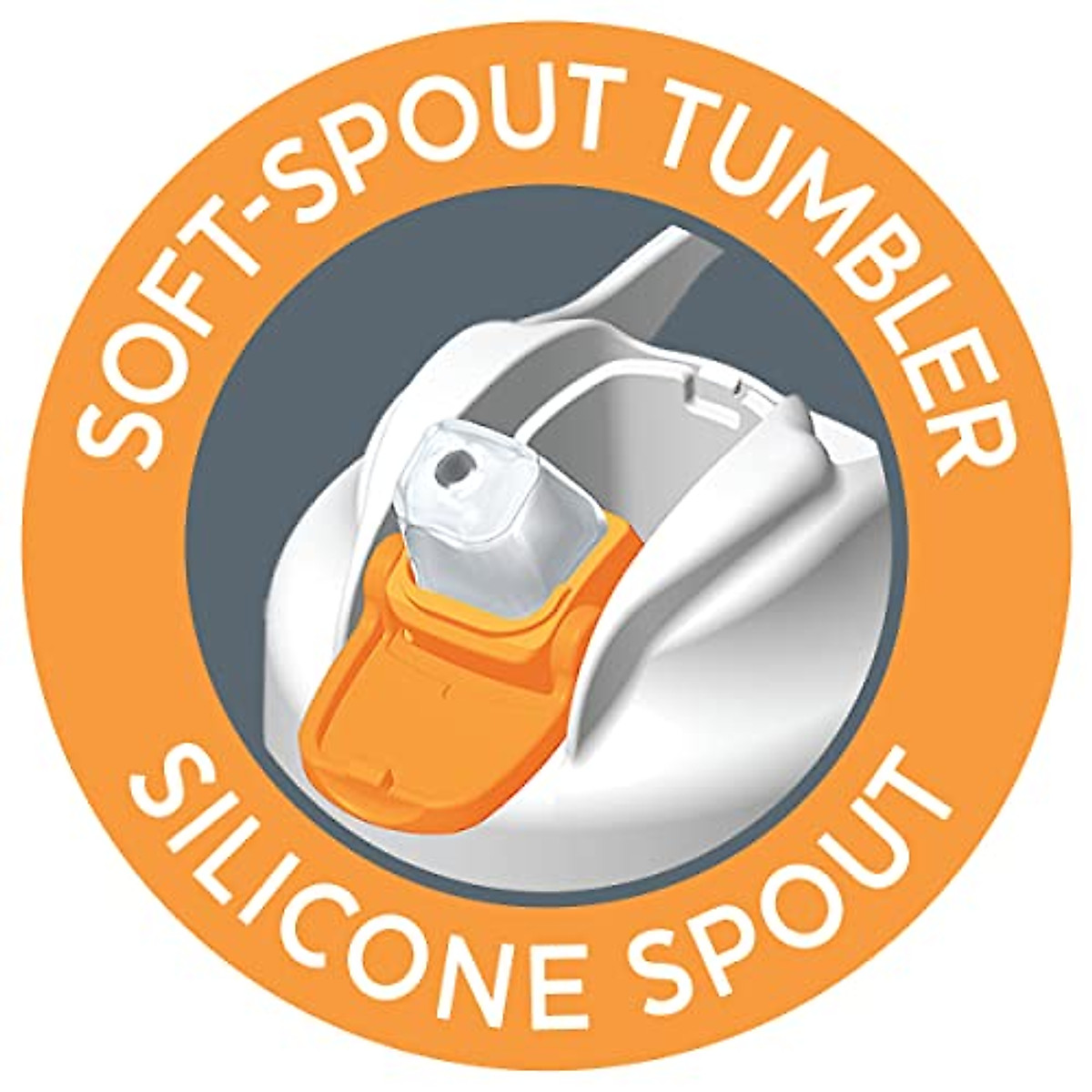 Chicco Soft Spout Tumbler with Silicone Straw and Spill-Proof Lid 12oz.| Built-In Carry Handle | Top-Rack Dishwasher Safe | Easy to Hold Travel Cup | Pink/Silver| 18+ months