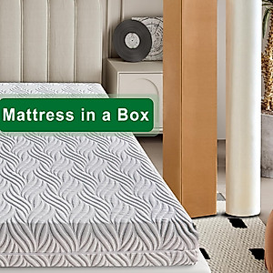 Twin Size Mattress, 10 inch Cooling Gel Memory Foam Mattress in a Box, Green Tea Breathable Bed Mattress for Cooler Sleep & Pressure Relief, Medium Firm Feel, CertiPUR-US Certified (10 Inch, Twin)