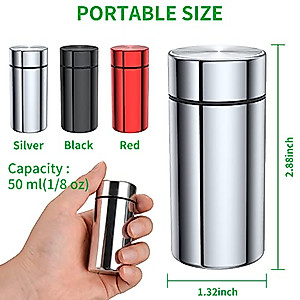 Portable Aluminum Storage Jar 3-Pack,Airtight Smell Proof Container , Metal Waterproof Small Bottle Multipurpose Container for Coffee & Teas, Herb Spices Container Screw-Top Lid Lock Odor
