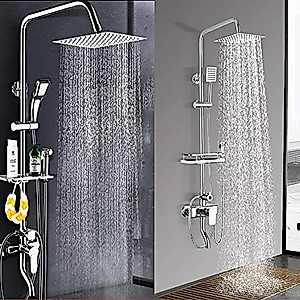 Rain Shower Head 12 inch, 304 Stainless Steel Large High Pressure Square Rainfall Showerhead for Bathroom, Easy to Install, Awesome Shower Experience