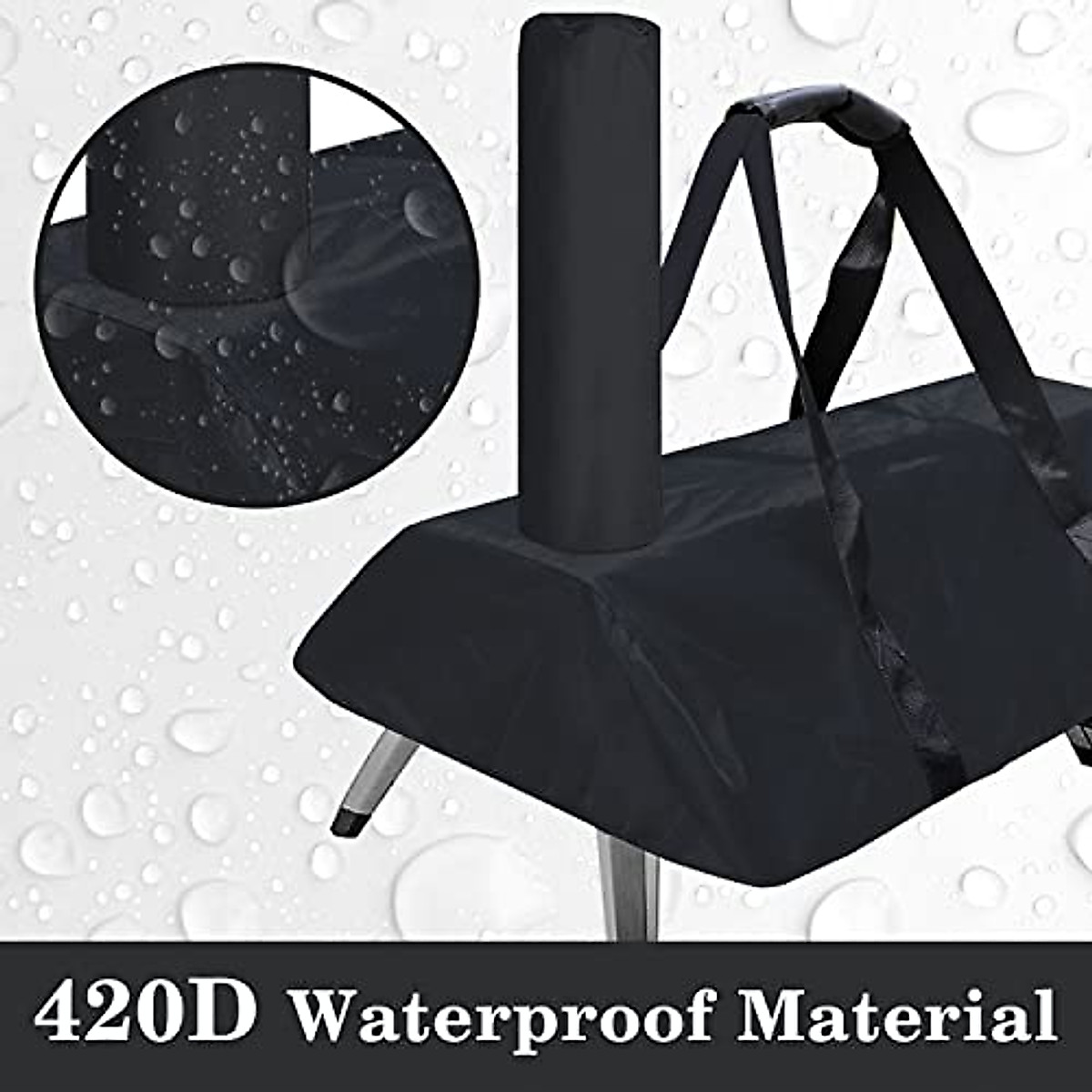 Pizza Oven Cover, Ooni Karu 12 Cover with Universal Portable Oven Cover Outdoor Pizza Oven Heavy Duty Waterproof and Weather Resistant (chimney)