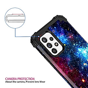 Miqala for Galaxy A53 5G Case,Glow in The Dark Three Layer Shockproof Hard Plastic+Silicone Rubber Protective Case for Samsung Galaxy A53 5G,Blue Sky