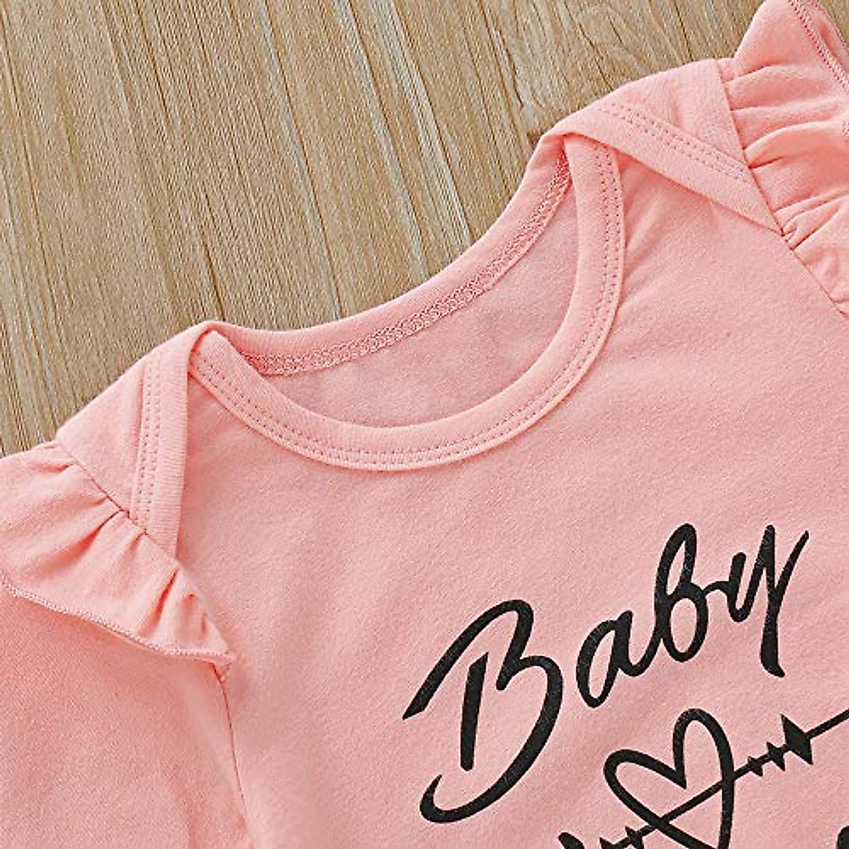 KANGKANG Newborn Baby Girl Clothes Cute Baby Girl Outfits Print Pattern Ruffled Bodysuit Floral Pants with Headband 3Pcs Set Newborn Baby Girl Outfit