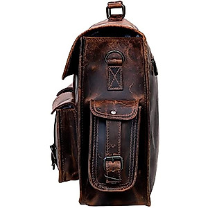 Leather 16 Inch Laptop Messenger Bag Vintage Briefcase Satchel for Men and Women