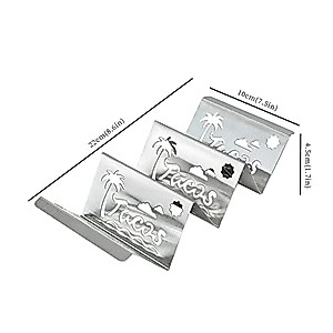 2PCS Stainless Steel Taco Holder, Premium Large Taco Holder Stand, Taco Stands for 3 Tacos, Soft or Hard Taco Shell Holder, Street Taco Rack, Dishwasher and Grill Safe, Perfect for Taco Tuesday