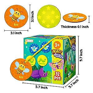 Matching Game - 16 Pairs Bug Insect Memory Games for Kids 3 and Up,Toys for 3 Year Old Boys,Non Toxic Preschool Learning Activities Educational Memory Card Games for Kids