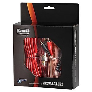 Sound Storm Laboratories AKS8 8 Gauge Car Audio Amplifier Amp Complete Kit Wiring Installation with Install Wire Cables and RCA Interconnect