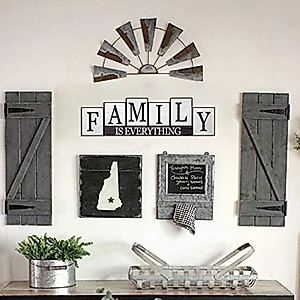 Hanging or Standing Family is Everything Wall Sign or Shelf Sign - Family Sign, Family Signs for Home Decor Wall, Family Decor, Christian Family Wall Decor for Living Room, Family Wall Art - White