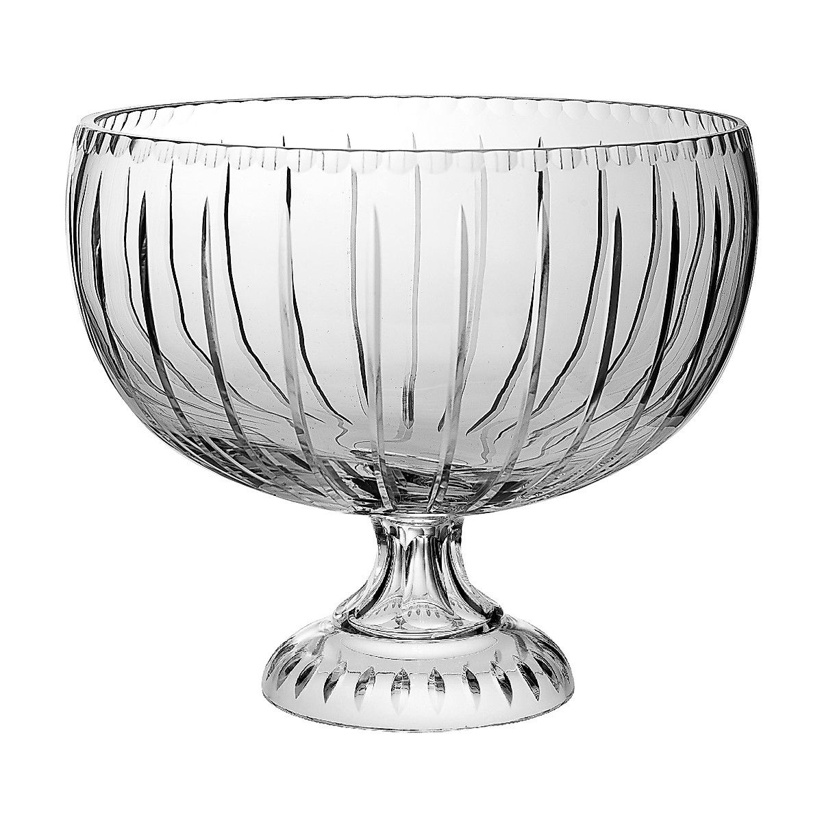 Barski - European Crystal - Handmade - Large Centerpiece Footed Bowl -Punch Bowl - 12" D - (12" Diameter) - 270 oz - 8.5 quarts - Made in Europe
