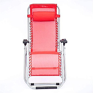 Lightweight Folding Deck Chair Zero Gravity Chair Lounge Chair Patio Recliner Folding Outdoor Adjustable Lawn Chair With Headrest Pillow One Size Sun Lounger Garden Chairs (Color, Size : One size)
