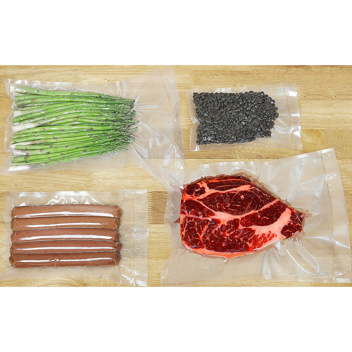 100 Count - Precut Food Vacuum Sealer Bags Storage, Gallon Size 11" x 16"