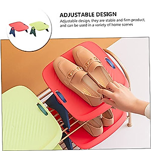 Cabilock 2pcs Storage Rack Shoe Tray Shoe Storage Rack Stackable Shoe Storage Shelf Bracket High Heels Organizer Shoe Stacker Space Saver Shoe Slots Holder Dorm Shoe Shelf Shoe Support Set
