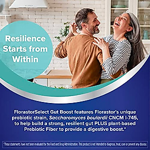 Florastor Select Pro + Pre Daily Probiotic & Prebiotic Supplement for Women and Men, Boosts Good Bacteria, Saccharomyces Boulardii CNCM I-745 (30 Capsules) (Pack of 1)