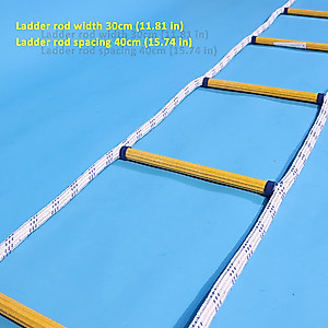 QWEASDF Fire Escape Ladder, Flame Resistant Safety Rope Ladder, Emergency Fire Ladder, with Buckle, Fast to Deploy in Fire, Reusable, Sturdy and Strong, for Home, Office, Outdoor,5m/16.4ft