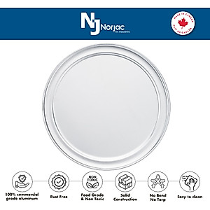 Norjac Wide-Rim Pizza Pan, 18 Inch, 6 Pack, Restaurant-Grade, 100% Solid Aluminum, Baking Pan, Oven-Safe, Rust-Free.