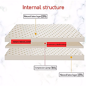 Natural Latex Hybrid Mattress,5in Trundle Mattress Medium Soft Organic Mattress Foldable Floor Sleeping Bed Tatami Mat with Cotton Cover,King 180x200cm