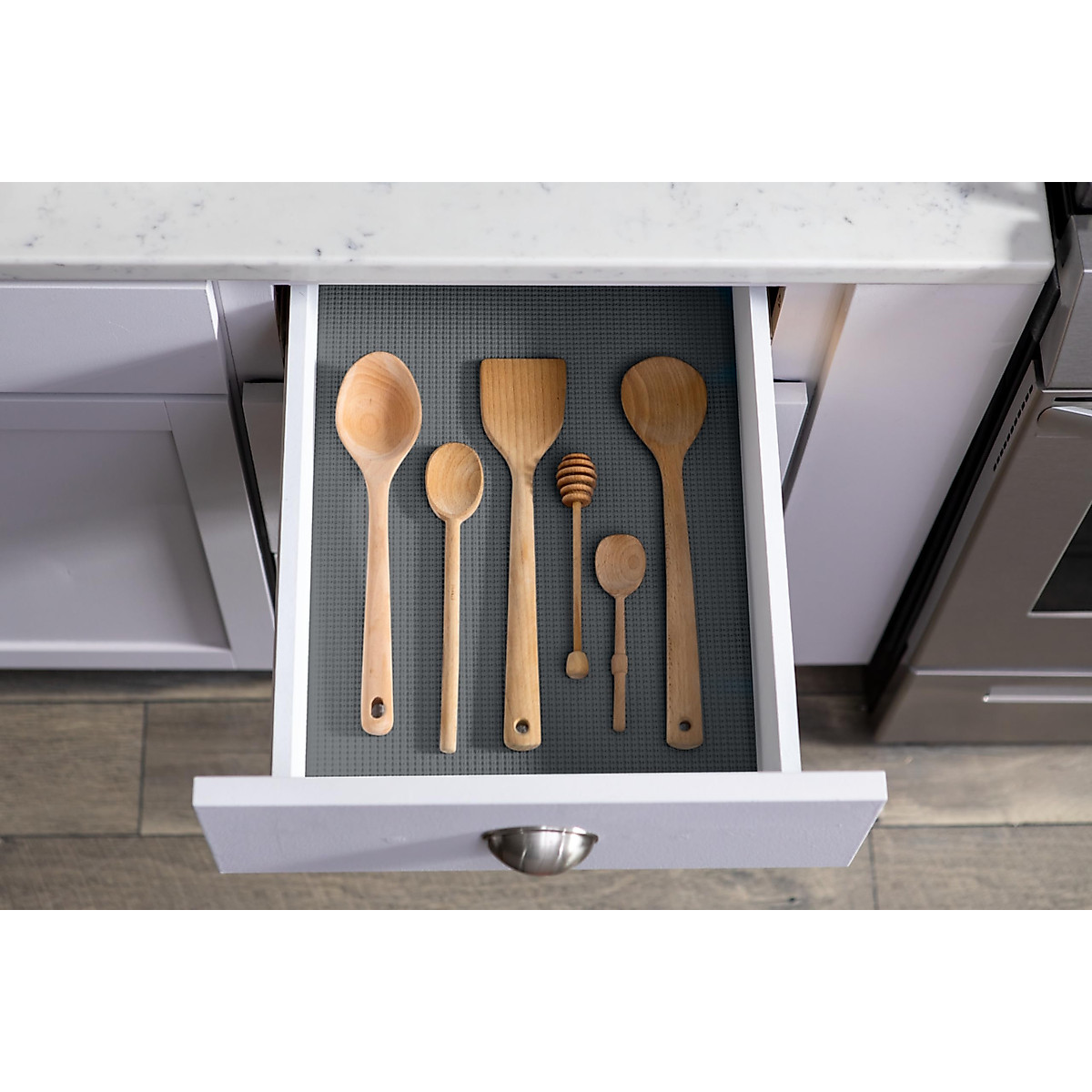 Duck EasyLiner Brand Select Grip Shelf Liner, Dark Gray, 12 in. x 10 ft, 6 Rolls, 10'