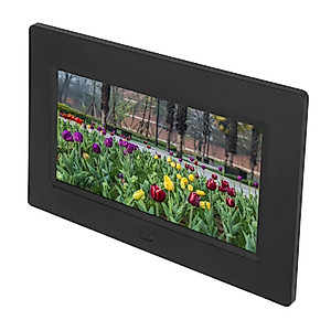 HD Digital Photo Frame, Slideshow 7 Inch IPS Screen Support USB 100‑240V Electronic Album with Remote Control for Wedding Party (US Plug)