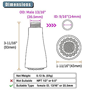 Kitchen Faucet Head Replacement, Angle Simple Kitchen Sink Faucet Parts, Pull Down Faucet Sprayer Head Nozzle, Stream Spray and Pause Mode, Brushed Nickel