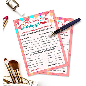 Yangmics Direct Who Knows The Birthday Girl Best, Birthday Girl Games - 20 Game Cards