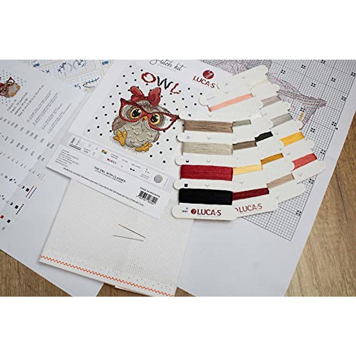 Cross Stitch Kit Luca-S - The Owl with Glasses, B1403