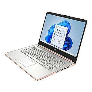 HP 2022 Stream 14" HD Laptop, Intel Celeron N4120 Processor, 4GB RAM, 64GB eMMC Storage, HD Webcam, HDMI, Wi-Fi, Bluetooth, Rose Gold, Office 365 1-Year, Windows 11 S, 32GB SnowBell USB Card