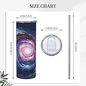 Tangopi Cloud Space Galaxy 20 oz Tumbler with Lid and Straw Insulated Travel Coffee Mug Reusable Spill Proof Coffee Cups Stainless Steel Water Bottle for Hot and Cold Drinks