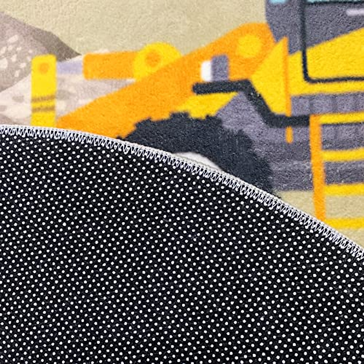 USTIDE Thick Kids Rug Play Mat 4'x6',Cartoon Construction Area Rug Excavator Digger Kids Carpet Boys Girls Bedroom Rugs Floor Carpet Playroom Rug Nonslip Crawling Mat Plush Nursery Rug
