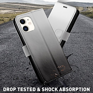 MONASAY Wallet Case Compatible for iPhone 11, 6.1-inch, [Glass Screen Protector Included] [RFID Blocking] Flip Folio Leather Cell Phone Cover with Credit Card Holder, Dreamlikes