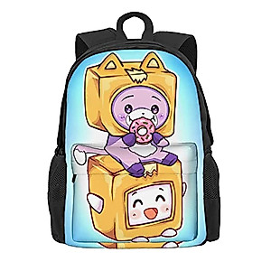EgVgxir Backpack Foxy Anime Boxy Cartoon Double Shoulder Bag for Unisex 15.6 Inch Laptop Bagpack Large Capacity Travel Backpack for Hiking Work Camping