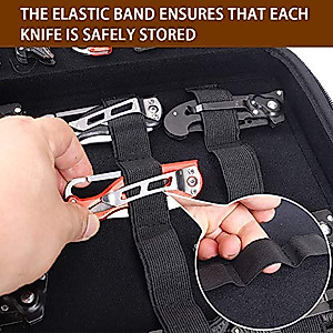 Pocket Knife Display Case with 62 Slots, Knife Case, Folding Knife Holder Organizer, Knife Storage Carrier, Knives Collection Protector for Survival Tactical Outdoor EDC Mini Knife