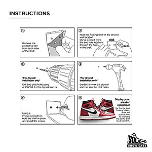 Engineered Edge Sole Showcase - 6 Clear Floating Shoe Shelves to Display and Showcase Your Sneaker Collection - Hardware Included | Shoe Display Shelf, Wall Shelf