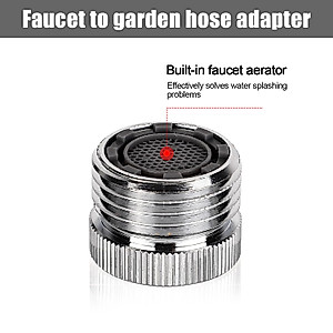 Faucet Adapter Kit with Aerator, Faucet to Garden Hose Adapter Brass Garden Hose Connector for Kitchen and Bathroom Sink Faucets
