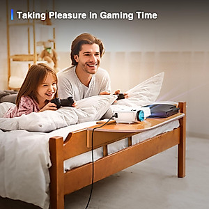 AuKing Projector, 2023 Upgraded Mini Projector, 7500 lumens Multimedia Home Theater Video Projector, Compatible with Full HD 1080P HDMI, USB, VGA, AV, Smartphone, Pad, TV Box, Laptop