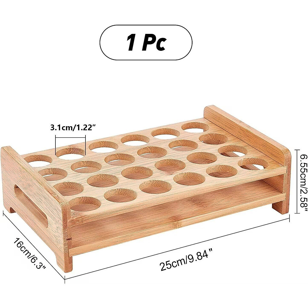 NBEADS 24 Shot Glass Tray Holder, Hole: 1.22" Bar Bamboo Shot Glass Holder Wine Glass Cup Serving Tray Cups Organizer Shot Glass Display Bar Accessories for Party, Bar, Club