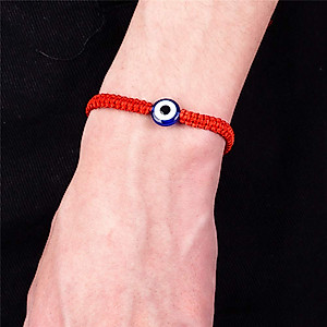 kelistom Handmade String Evil Eye Bracelet for Women Men Black Red Thread Adjustable Bracelets Minimalist Jewelry