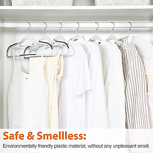 ELONG HOME Plastic Hangers 50 Pack, Non Slip Slim Clothes Hangers, Heavy Duty Plastic Thin Hangers, 17.1" Coat Hangers for Hanging Women/Men Clothes