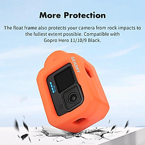 SEASKY Floaty Soft Foam Case & Hand Grip Stick Kit Set Accessories for Gopro Hero 12/11/10/9 Black Action Sports Camera Snorkeling Surfing, Wakeboarding Floating Protective Cage housing Shell Cover