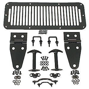Rugged Ridge 11201.01 Hood Kit, Black; 78-95 Jeep CJ/Wrangler YJ