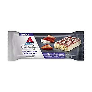 Atkins Endulge Treat Strawberry Cheesecake Dessert Bar, 6 Ounce, 5 Count (Pack of 1)