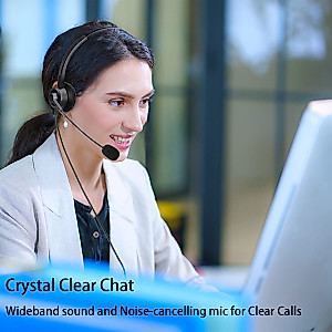 RJ9 Phone Headset for Office Phone with Noise Cancelling Microphone, Binaural Telephone Headsets Work for Yealink T21P T23G T27G T29G T33G T41P T41S T46S T46G T48S T53W Avaya 9608 9611 9630 J169 J179