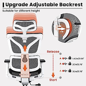 Razzor Ergonomic Mesh Office Chair High Back Desk Chair with Adjustable Lumbar Support and Headrest, 3D Flip-up Arm Computer Gaming Chair, Executive Swivel Task Chair